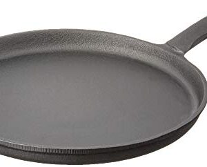 Jim Beam 10.5" Pre Seasoned Cast Iron Skillet for Grill, Gas, Oven, Electric, Induction and Glass, Black