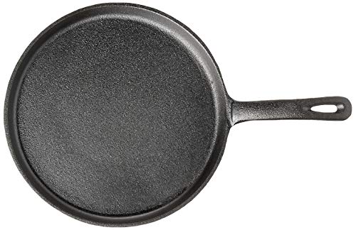 Jim Beam 10.5" Pre Seasoned Cast Iron Skillet for Grill, Gas, Oven, Electric, Induction and Glass, Black