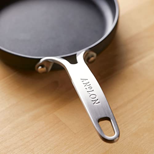 Anolon Hard Anodized Nonstick Mini Skillet/Frying/Egg Pan, Stainless Steel Handle, (6.5"), Gray