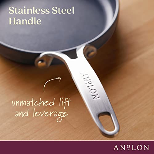 Anolon Hard Anodized Nonstick Mini Skillet/Frying/Egg Pan, Stainless Steel Handle, (6.5"), Gray