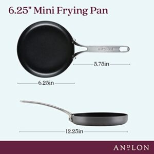 Anolon Hard Anodized Nonstick Mini Skillet/Frying/Egg Pan, Stainless Steel Handle, (6.5"), Gray