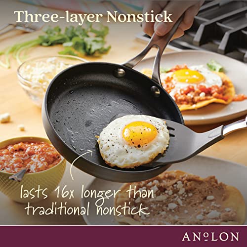 Anolon Hard Anodized Nonstick Mini Skillet/Frying/Egg Pan, Stainless Steel Handle, (6.5"), Gray