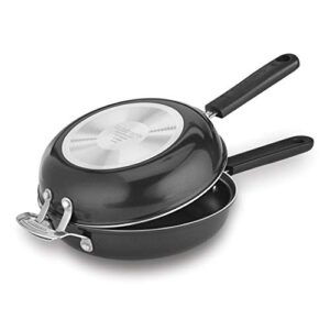 cuisinart fp2-24bk 10-inch nonstick set frittata non-stick sauce pan, black/stainless steel