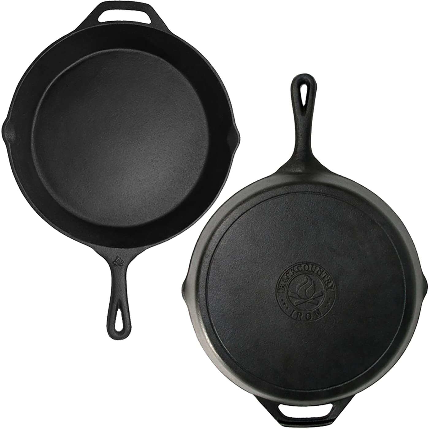 Backcountry Iron 12 Inch Round Large Pre-Seasoned Cast Iron Skillet