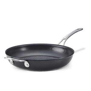 anolon x hybrid nonstick frying pan/skillet with helper handle, 12 inch, dark gray