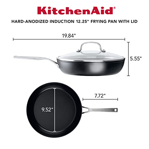 KitchenAid Hard Anodized Induction Nonstick Frying Pans/Skillet Set, 4 Piece - Matte Black