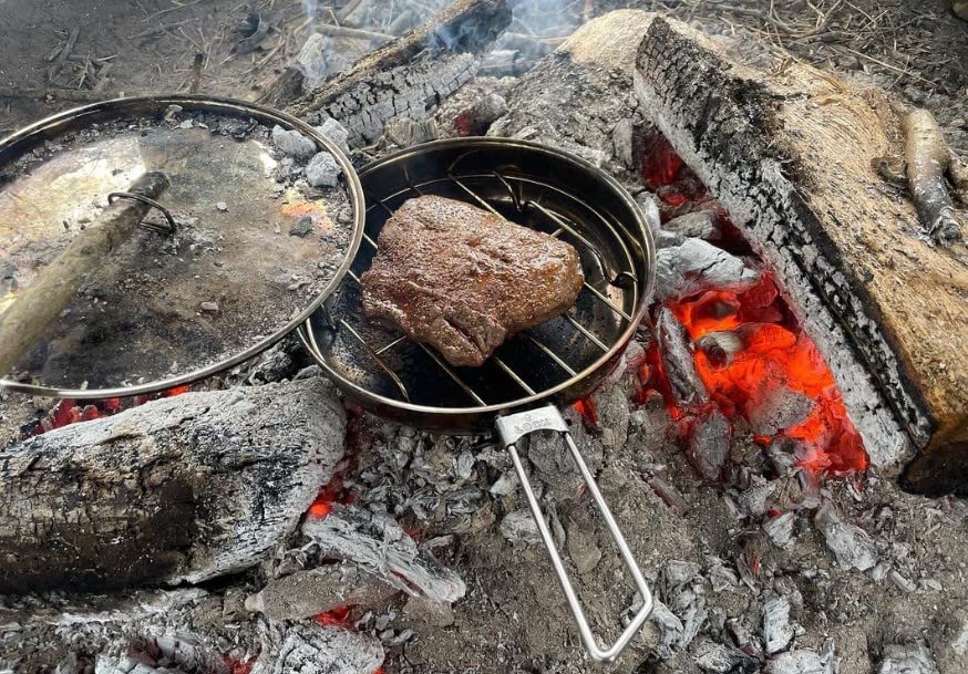 The Pathfinder School Stainless Steel Folding Skillet and Lid