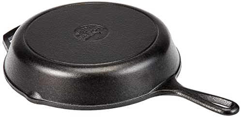 Lodge 10 Inch Cast Iron Chef Skillet. Pre-Seasoned Cast Iron Pan with Sloped Edges for Sautes and Stir Fry.