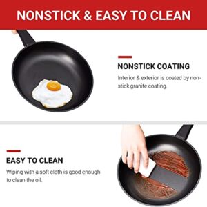 Sakuchi Nonstick Frying Pan 11 Inch, Skillet Non Stick for Induction Cooktop, Cooking Pan with Bakelite Handle, Black