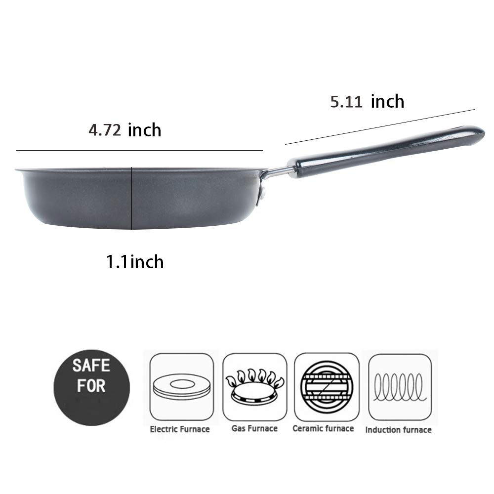 Valuu Nonstick Frying Pan Small Egg Pancake Round Mini Non Stick Fry Pan 4.7-inch