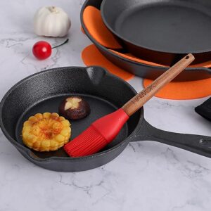 HAWOK Mini Pre- seasoned Cast Iron Skillet,Dia.6 inch Round pan cast iron server frying pan…