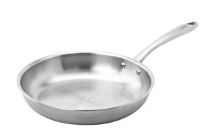 chef topf 5-ply stainless steel frying pan 11inch, full 5-ply clad construction professional grade pan, brushed finish, induction cooking pan, oven safe, dishwasher safe