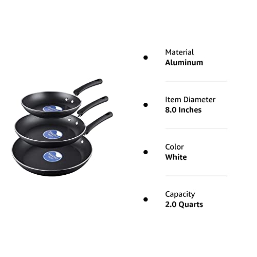 COOKSMARK Aluminum Nonstick Frying Pan Set 3-Piece 8-Inch 9.5-Inch and11-Inch,Dishwasher Safe Cookware Set