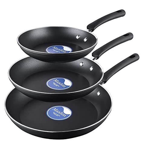 COOKSMARK Aluminum Nonstick Frying Pan Set 3-Piece 8-Inch 9.5-Inch and11-Inch,Dishwasher Safe Cookware Set