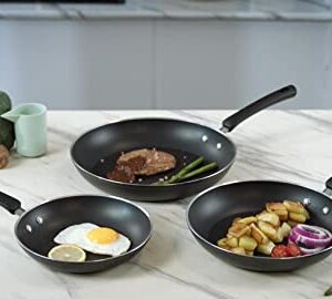 COOKSMARK Aluminum Nonstick Frying Pan Set 3-Piece 8-Inch 9.5-Inch and11-Inch,Dishwasher Safe Cookware Set