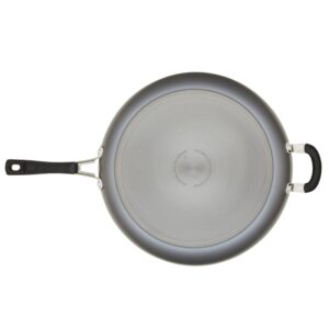 Rachael Ray Cook + Create Hard Anodized Nonstick Frying Pan/Skillet with Helper Handle, 14 Inch - Black