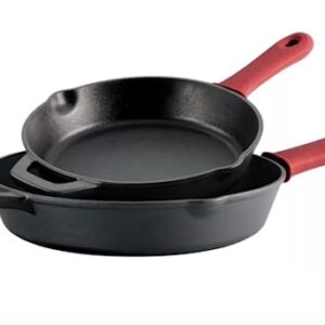 Tramontina Preseasoned Cast Iron 2 Pk Skillets with Silicone Grips