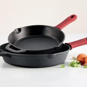 Tramontina Preseasoned Cast Iron 2 Pk Skillets with Silicone Grips