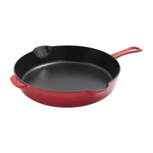 staub cast iron 11-inch traditional skillet - cherry, made in france