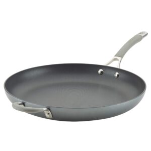 circulon 81401 14" helper handle hard anodized aluminum skillet, 14 inch, oyster gray