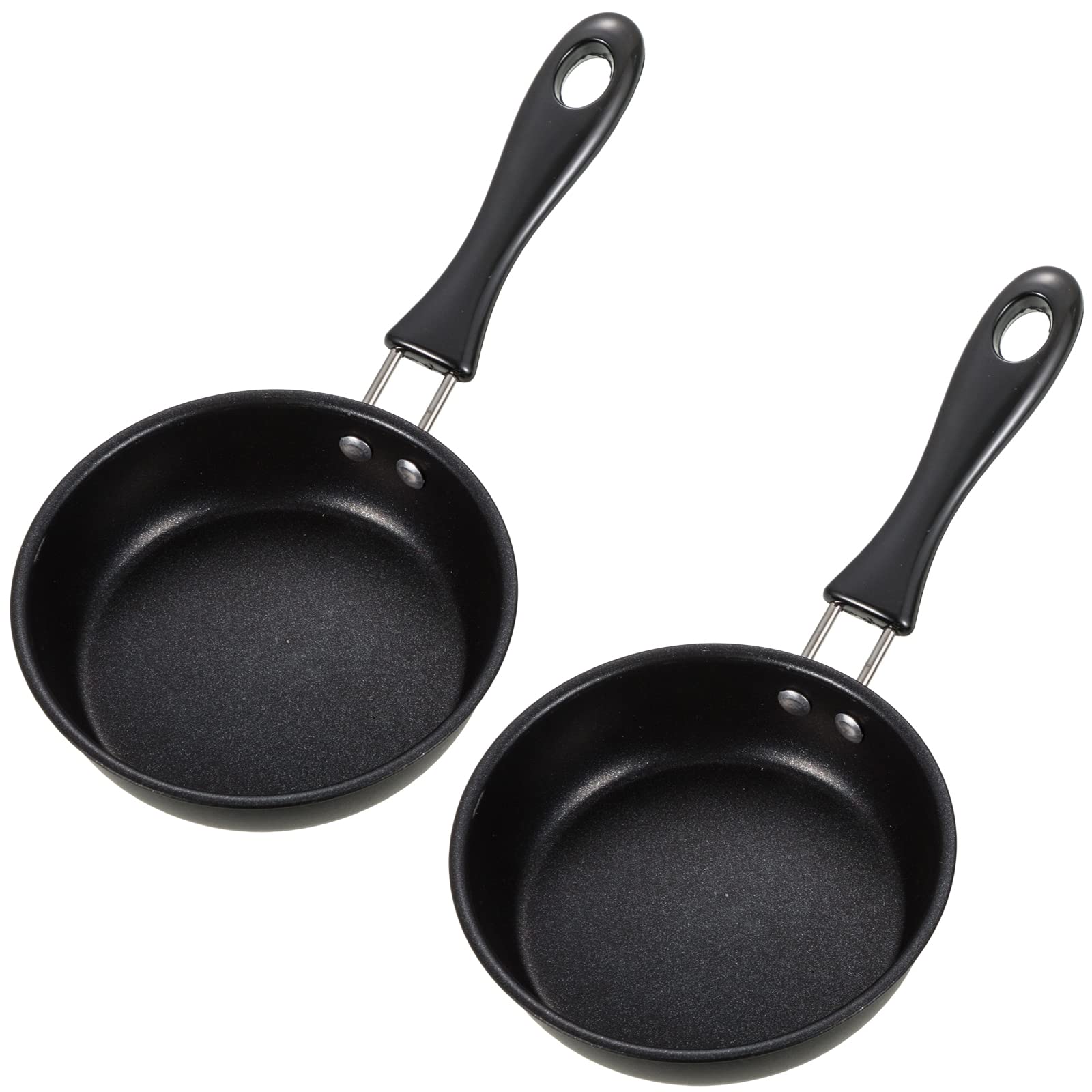 Tessco 2 Pieces Mini Cast Iron Skillet 4.7 Inch Round Mini Non Stick Fry Pan Single Egg Frying Pan with Heat Resistant Handle for Cooking Baking Cookie Brownie