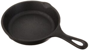 lodge h5ms heat enhanced and seasoned cast iron mini skillet, 5-inch - pack of 1, black, 7.75"" x 5.125"" x 1.125""" (fba_h5ms)