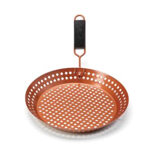 Outset QN77 Grill Skillet with Removable Soft-Grip Handle, Copper Non-Stick