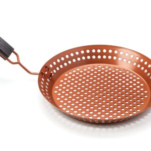 Outset QN77 Grill Skillet with Removable Soft-Grip Handle, Copper Non-Stick