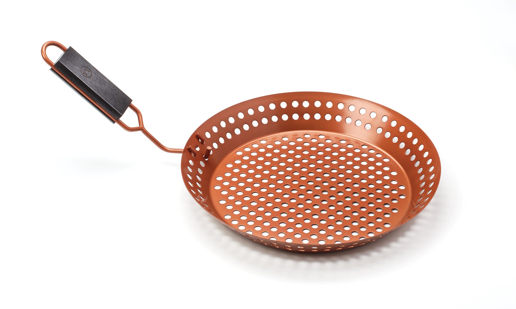 Outset QN77 Grill Skillet with Removable Soft-Grip Handle, Copper Non-Stick