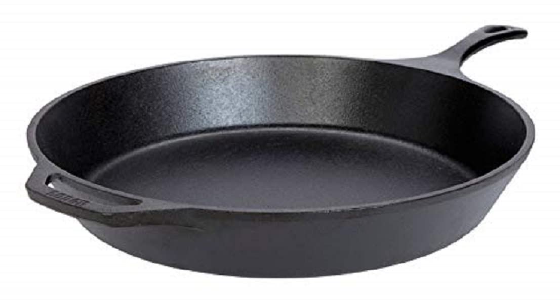 Lodge L14SK3 15-Inch Pre-Seasoned Cast-Iron Skillet & Silicone Hot Handle Holder - Red Heat Protecting Silicone Handle Cast Iron Skillets with Keyhole Handle