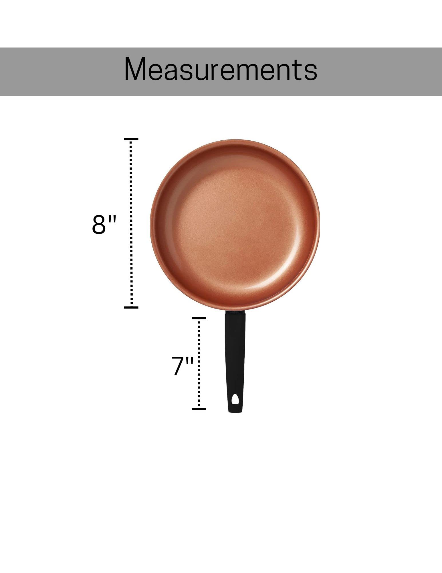 IKO Copper Ceramic Nonstick Frying Pan, Dishwasher Safe skillet, Soft Touch Handle Cookware