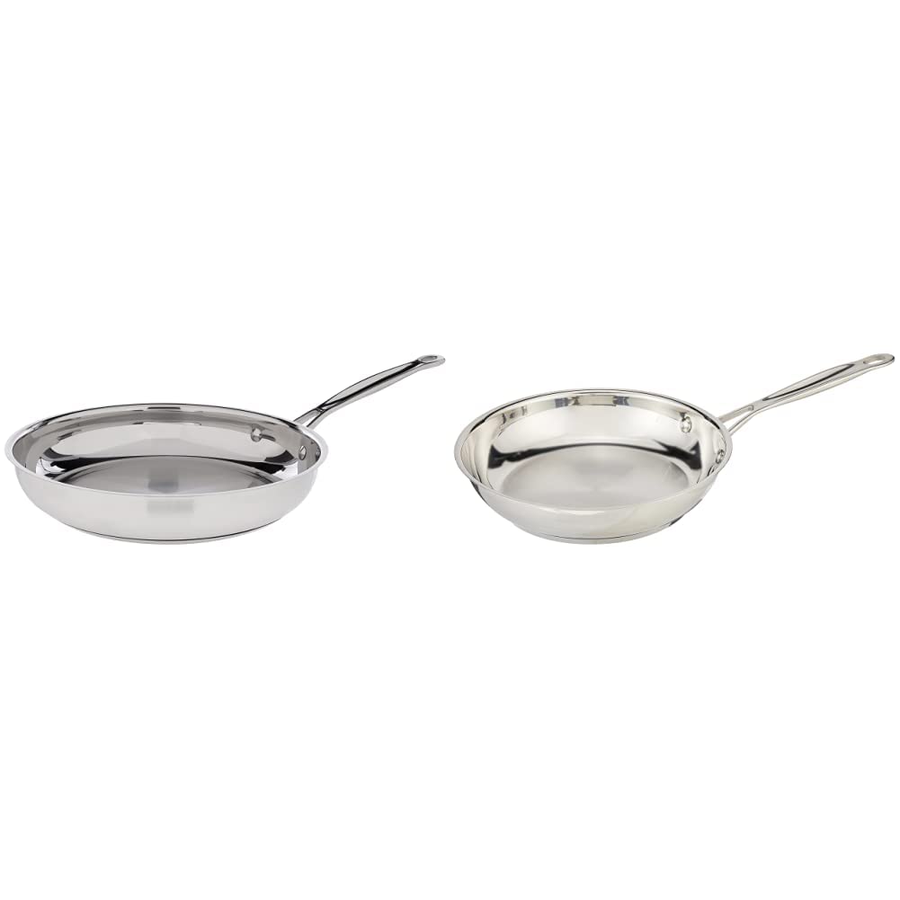 Cuisinart 722-24 10-Inch Chef's-Classic-Stainless-Cookware-Collection, Open Skillet & 722-20 8-Inch Chef's-Classic-Stainless-Cookware-Collection, 8", Open Skillet