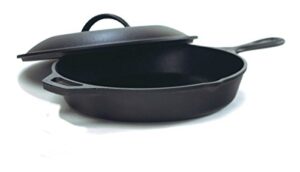 lodge seasoned cast iron skillet with cast iron lid (12 inch) - cast iron frying pan with lid set.