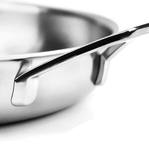 Demeyere 5-Plus 11" Fry Pan Skillet with Glass Lid - 5-Ply Stainless Steel, Made in Belgium