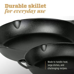 Lodge Blacklock Cast Iron Skillet Set - 10.25" & 12" Skillets - Preseasoned Cast Iron Skillet Pans - Easy Cleanup - Lightweight Design - Cast Iron Cookware - Premium Cast Iron Skillets