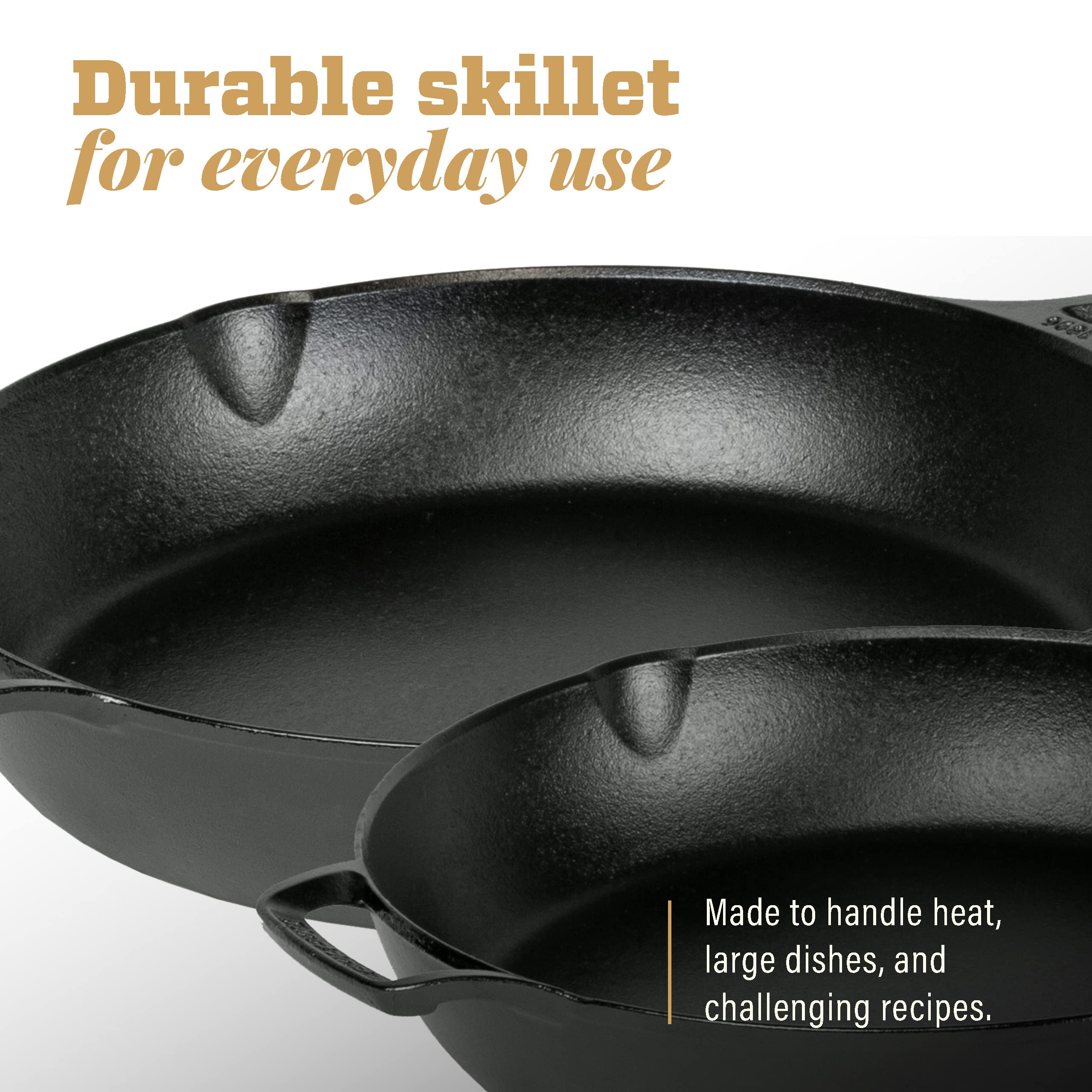 Lodge Blacklock Cast Iron Skillet Set - 10.25" & 12" Skillets - Preseasoned Cast Iron Skillet Pans - Easy Cleanup - Lightweight Design - Cast Iron Cookware - Premium Cast Iron Skillets