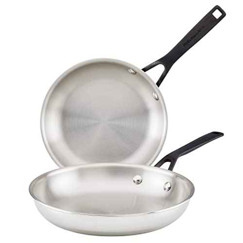 KitchenAid Polished Stainless Steel Frying Pan Set/Skillets