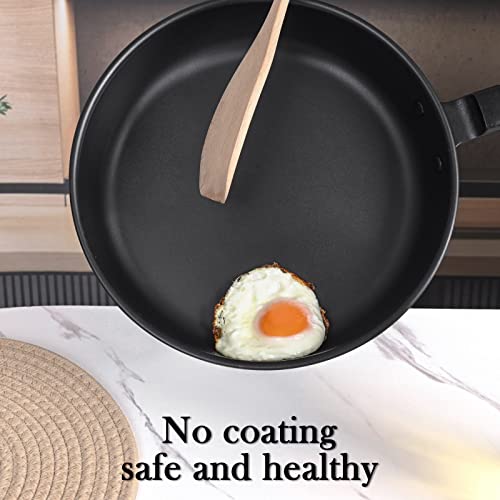 NWEWD Carbon Steel Frying Pan, 9.5-Inch, Nonstick, Omelette Pan, Pancake Pan, Chemical-Free, Easy to Clean, Ergonomic Handle, Safe on All Stove Top