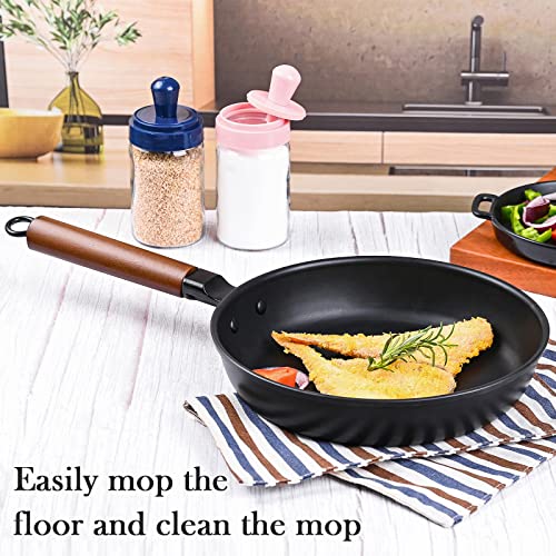 NWEWD Carbon Steel Frying Pan, 9.5-Inch, Nonstick, Omelette Pan, Pancake Pan, Chemical-Free, Easy to Clean, Ergonomic Handle, Safe on All Stove Top