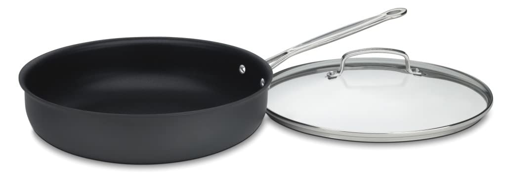 Cuisinart 622-30G Nonstick-Hard-Anodized, 12-Inch, Skillet w/Glass Cover & 622-30DF Chef's Classic 12-Inch Nonstick-Hard-Anodized, Deep Fry Pan w/Cover