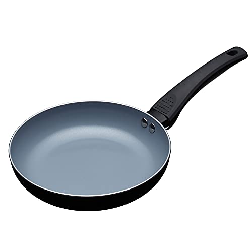 MasterClass MCFPCER20 Eco Induction Frying Pan with Healthier Ceramic Chemical Free Non Stick, Small, Aluminium/Iron, Black/Blue, 20 cm