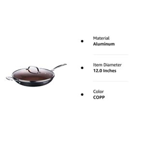 COOKSMARK Copper Pan 12-Inch Nonstick Induction Frying Pan with Lid and Cool-Touch Handle, Copper Ceramic Skillet, Saute Pan, Dishwasher Safe Oven Safe