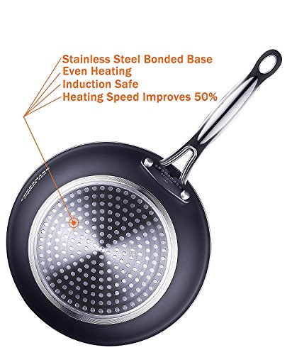 COOKSMARK Copper Pan 12-Inch Nonstick Induction Frying Pan with Lid and Cool-Touch Handle, Copper Ceramic Skillet, Saute Pan, Dishwasher Safe Oven Safe