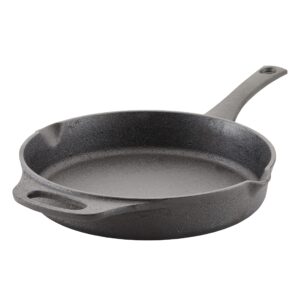 rachael ray pre-seasoned cast iron skillet, 10 inch, black