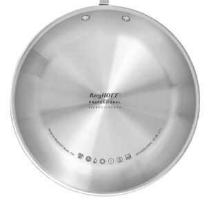 Berghoff Professional Tri-ply 18/10 Stainless Steel Frying Pan 8" Ergonomic Shaped Long Handle Induction Cooktop Fast & Even Heat Oven Safe