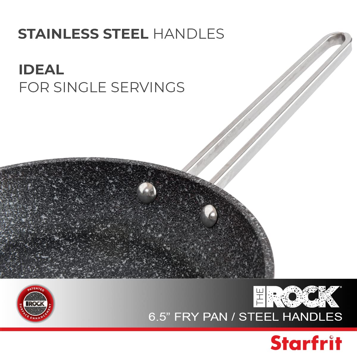 Starfrit The Rock 6.5" Fry Pan w/SS Handle, Red 030242-006-0000