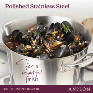 Anolon Nouvelle Copper Frying/Fry Pan/Skillet Set, 9.5 Inch Stainless Steel and 10.25 Inch Hard Anodized Nonstick