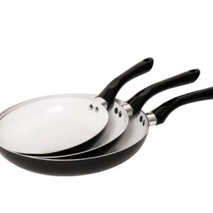 Nonstick Frying Pans Set 3 Piece (Black) Frying Pan with Lid Non Stick Pan/Skillet Bio Supreme From Jean-Patrique