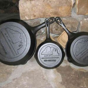 Skillet Set - Pre Seasoned 3 Piece Cast Iron set - 6.5, 8, 10.5 Inches By Old Mountain