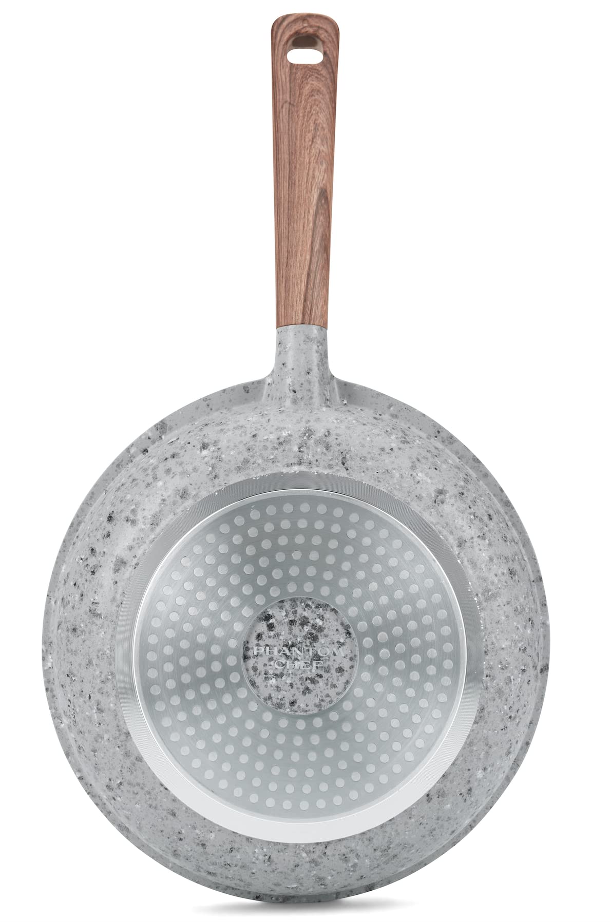 Phantom Chef 9.5" Frypan die-cast Aluminum with Granite Finish | PFOA Free | Nonstick Skillet | Induction Compatible | Egg-Omelet Frying Pans | Cookware Chef's Pan | Dishwasher and Oven Safe (Beige)